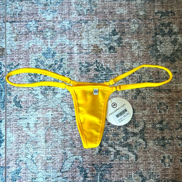 Microkitten | Swim | Microkitten Yellow Thong Bikini Bottom | Poshmark